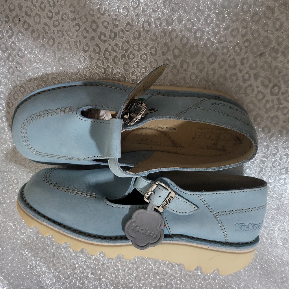 Knickerbocker | Shoes | Kickers Kick Lo Aztec Blue Leather Mary Jane ...